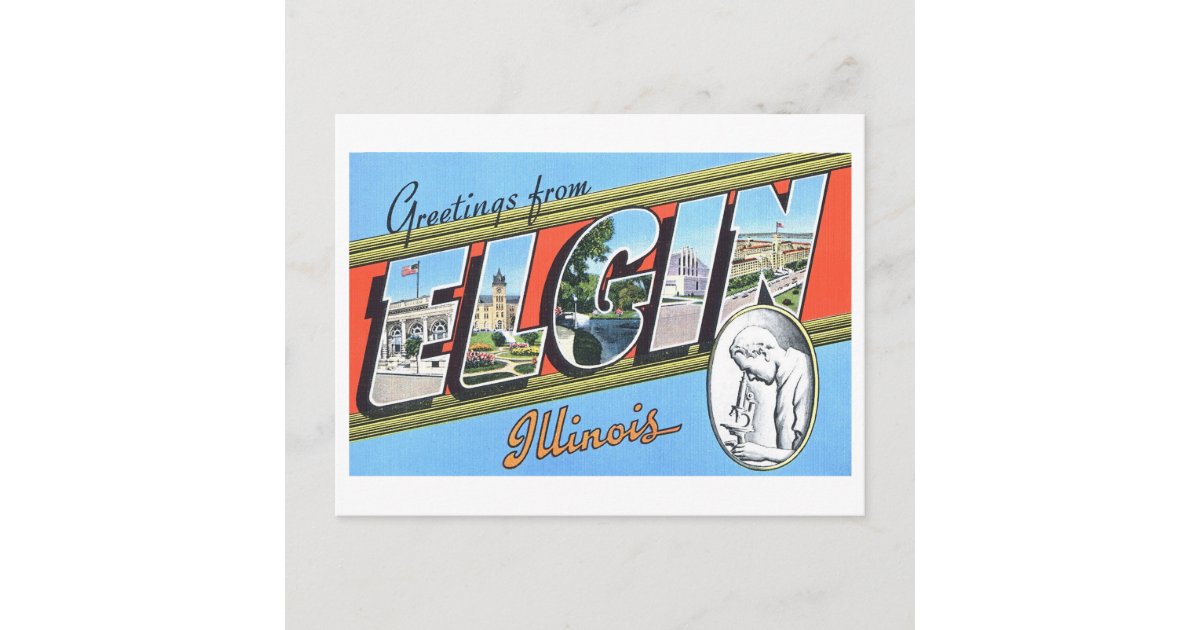 Vintage Greetings from Elgin, Illinois, Postcard | Zazzle