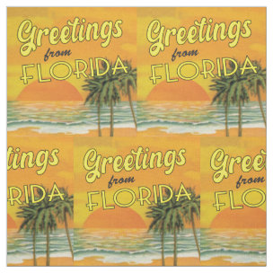 Vintage Florida tourist map Fabric | Zazzle.com