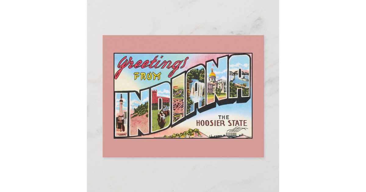 Vintage greetings from Indiana Postcard | Zazzle