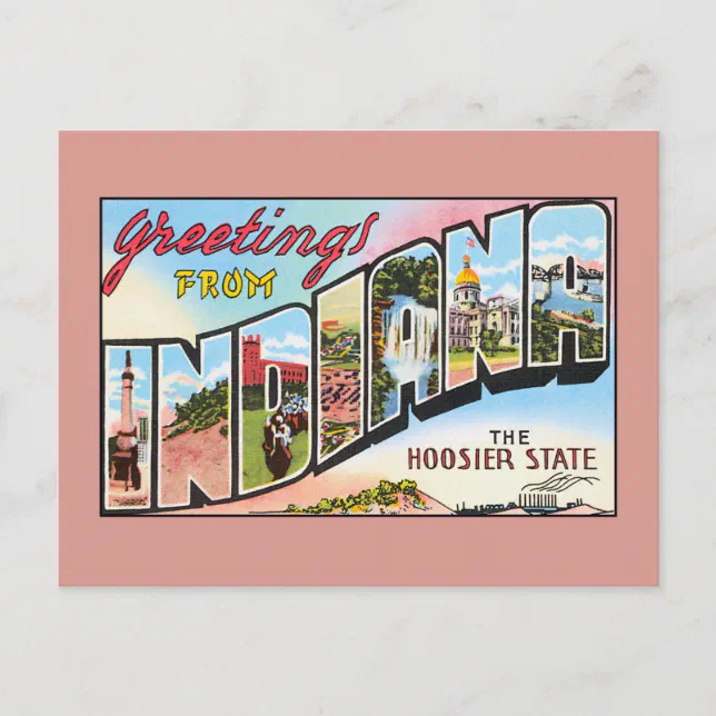 Vintage greetings from Indiana Postcard | Zazzle