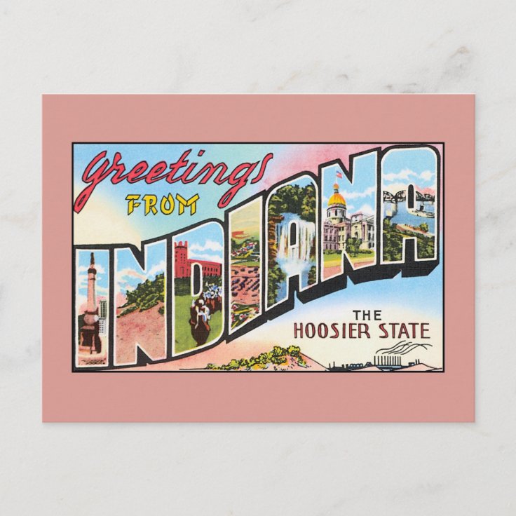 Vintage greetings from Indiana Postcard | Zazzle