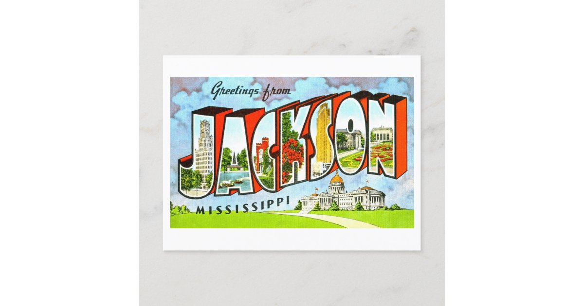 Vintage Greetings from Jackson, Mississippi, Postcard | Zazzle