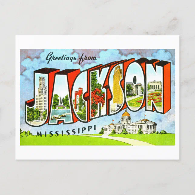 Vintage Greetings from Jackson, Mississippi, Postcard | Zazzle