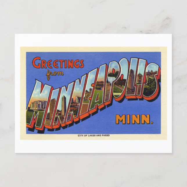 Vintage Greetings from Minneapolis, Minnesota Postcard | Zazzle