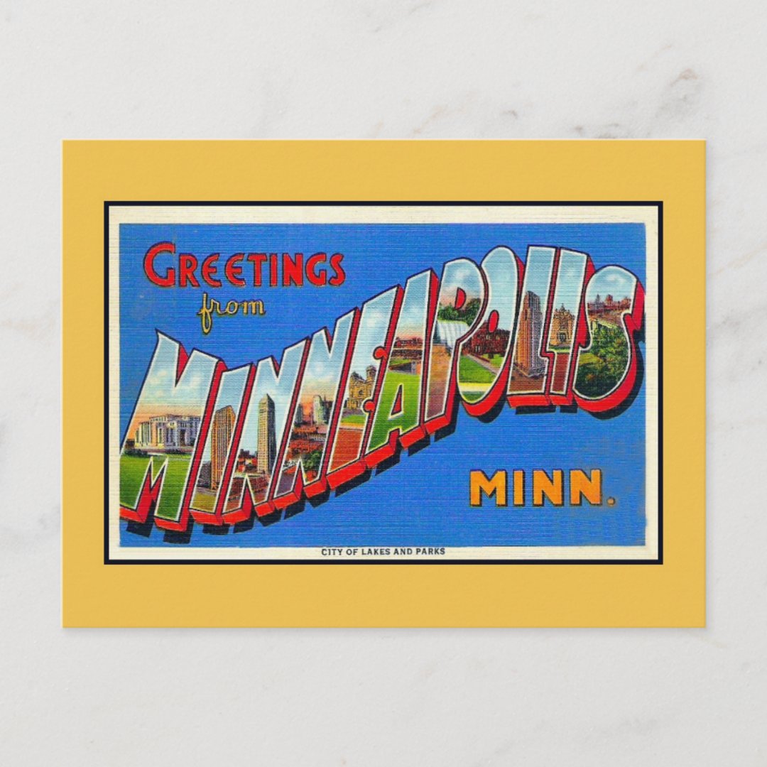 Vintage greetings from Minneapolis MN Postcard | Zazzle