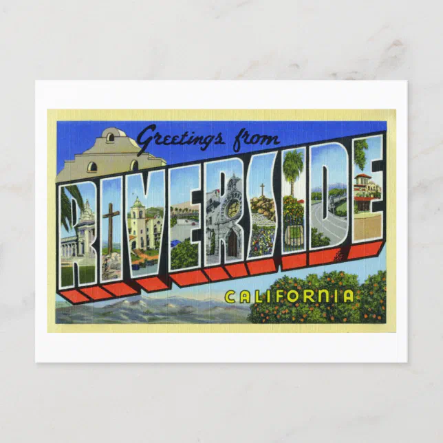 Vintage Greetings from Riverside, California Postcard | Zazzle
