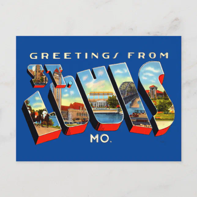 Vintage Greetings From St. Louis, Missouri Travel Postcard | Zazzle