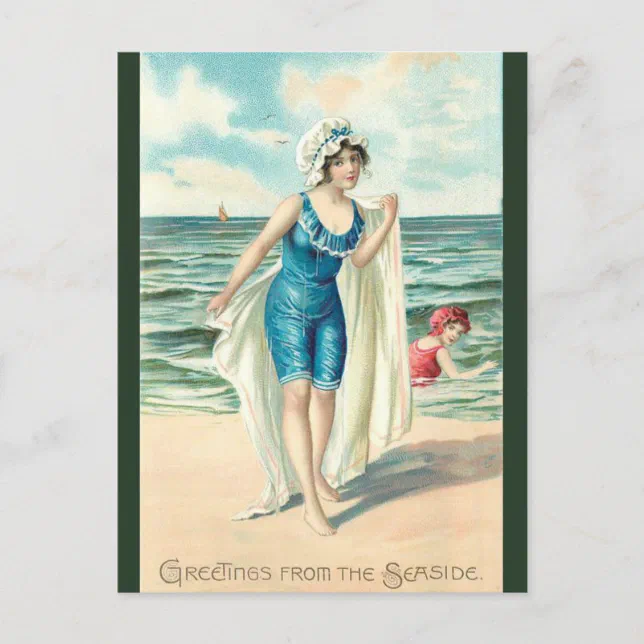 Vintage Greetings From the Seaside Postcard | Zazzle