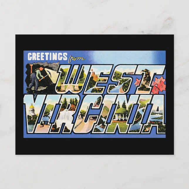Vintage Greetings from West Virginia Postcard | Zazzle