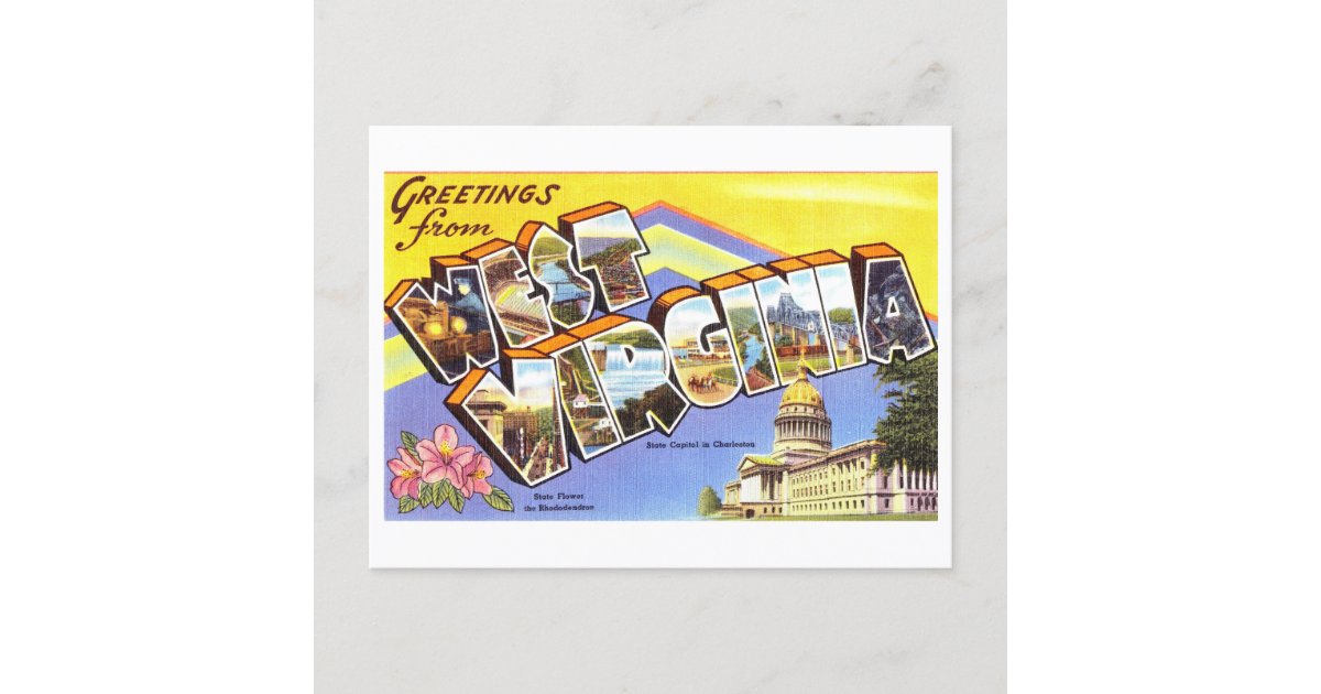 Vintage Greetings from West Virginia Postcard | Zazzle