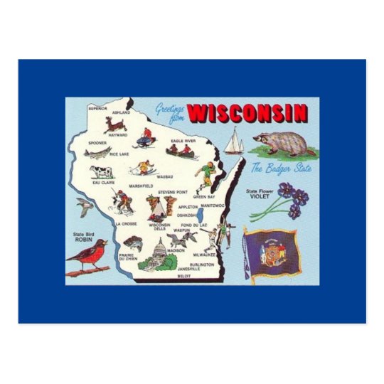 Vintage Greetings from Wisconsin Postcard | Zazzle.com