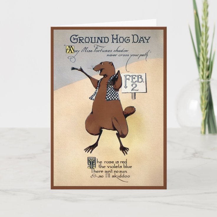 Vintage Groundhog Day Card | Zazzle