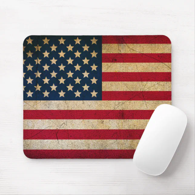 Vintage Grunge American Flag Mousepad | Zazzle