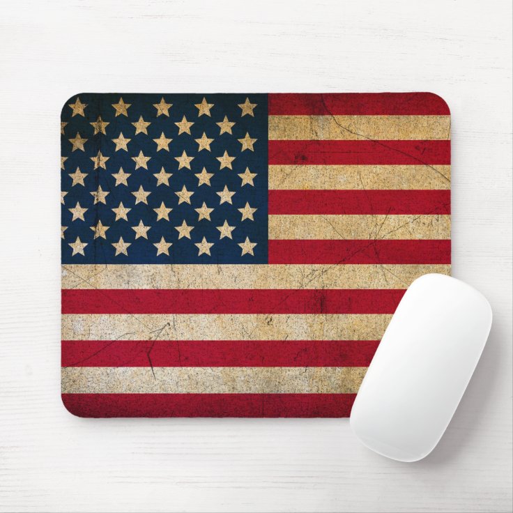 Vintage Grunge American Flag Mousepad | Zazzle