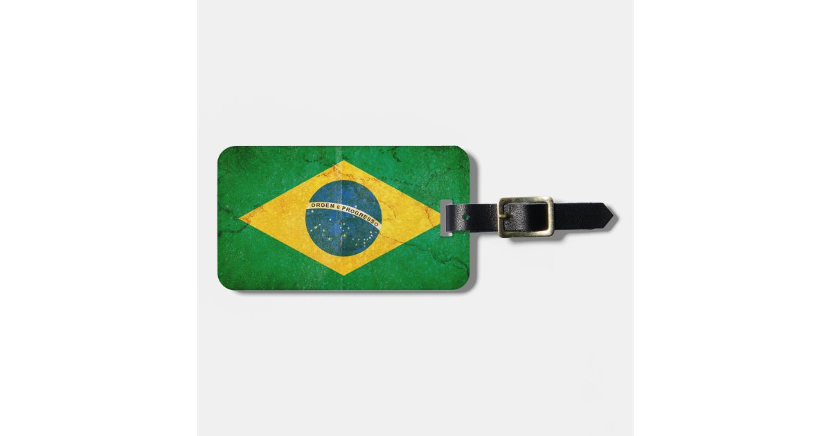 Vintage Grunge Brazil Flag Luggage Tag | Zazzle