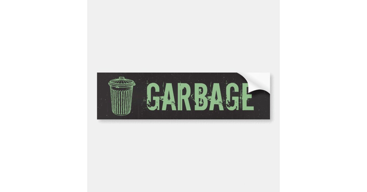 Vintage Grunge Garbage Trash Can Label | Zazzle