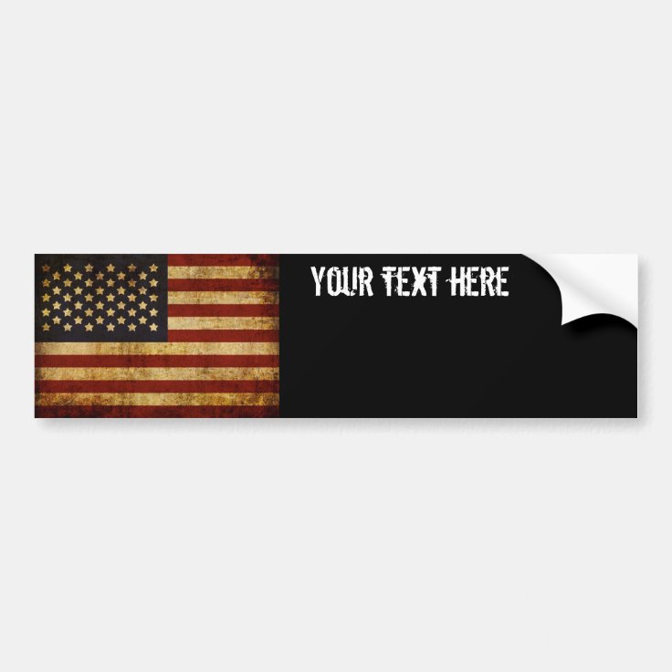Vintage Grunge Patriotic USA American Flag Bumper Sticker | Zazzle