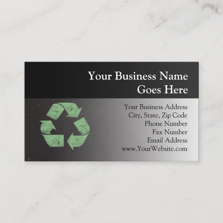 Vintage Grunge Recycle Symbol Business Card | Zazzle