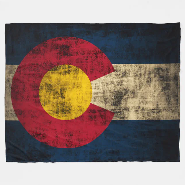 Vintage Grunge State Flag of Colorado Fleece Blanket | Zazzle