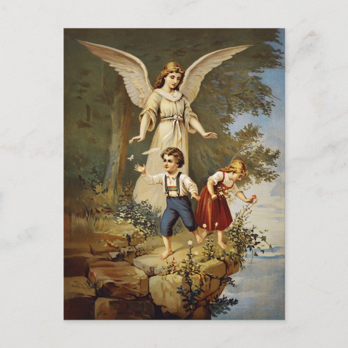 Vintage Guardian Angel Postcard | Zazzle.com