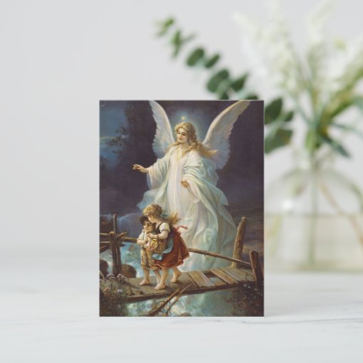 Vintage Guardian Angel Postcard | Zazzle