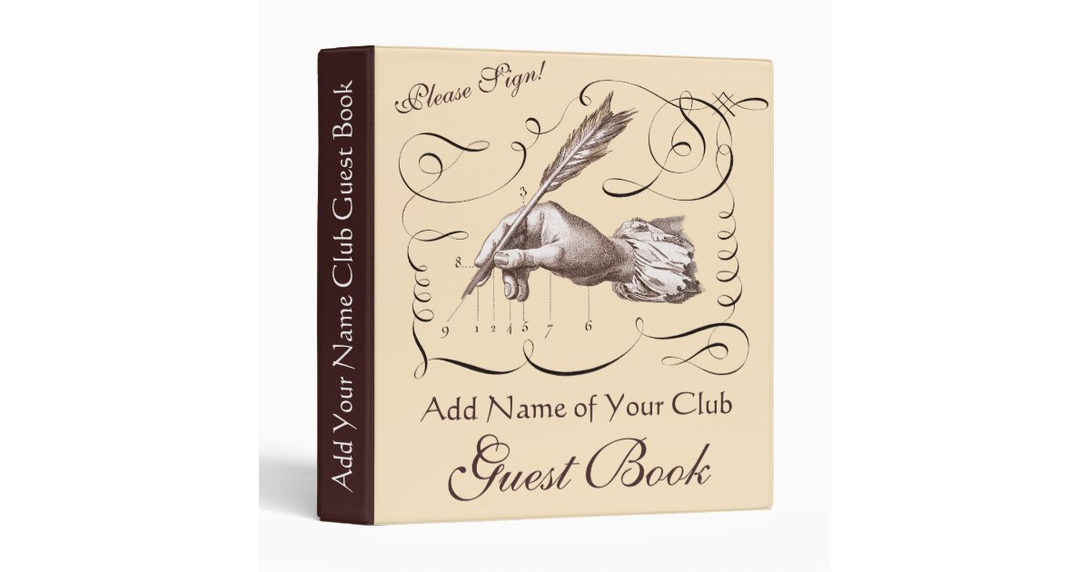 Vintage Guest Book Hotel B&B or Book Club Binder | Zazzle