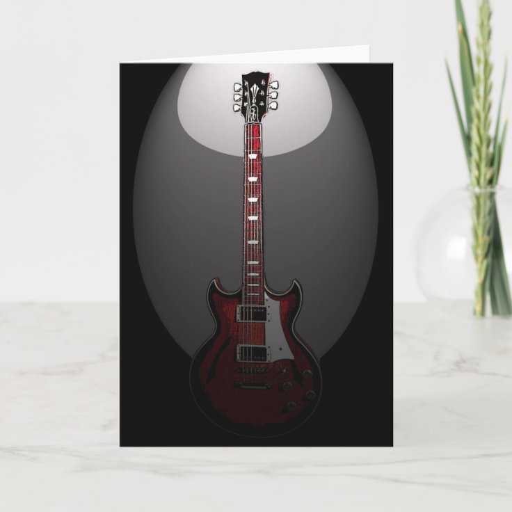 Vintage Guitar Greeting Card | Zazzle