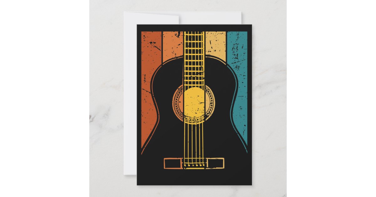 Vintage guitar invitation card | Zazzle