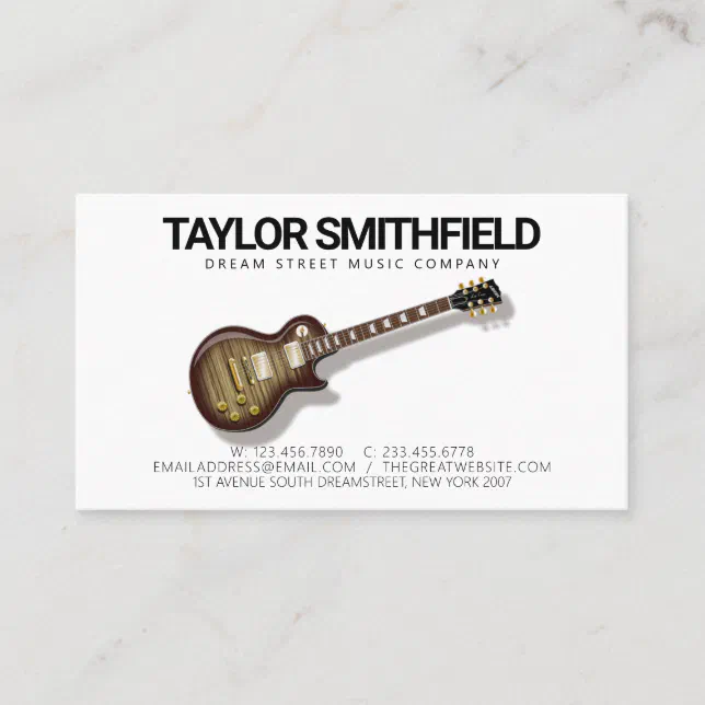 Vintage Guitar Music Band Business Card | Zazzle
