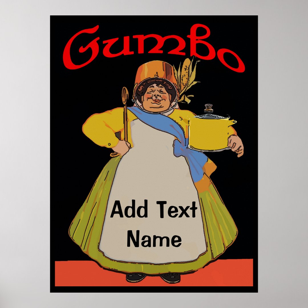 Vintage Gumbo Cook Poster | Zazzle