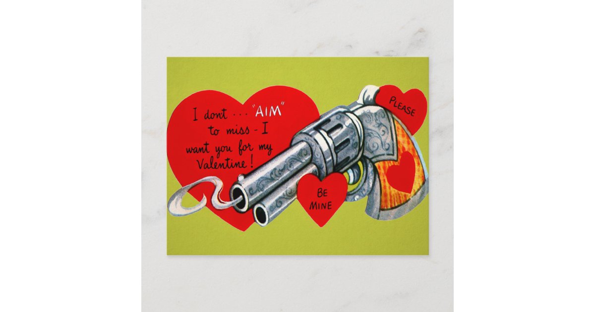 Vintage Gun Valentine Postcard | Zazzle