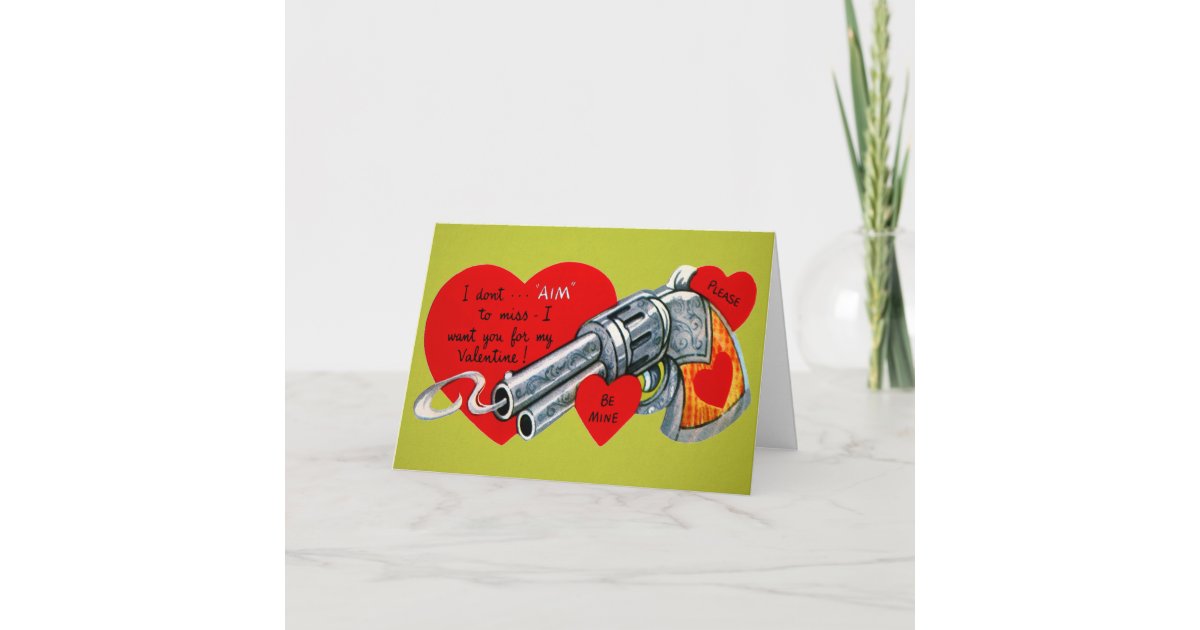 Vintage Gun Valentine's Day Card | Zazzle