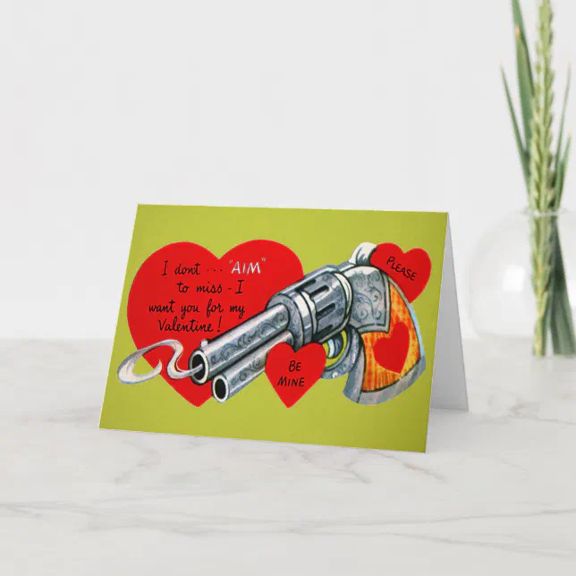 Vintage Gun Valentine's Day Card | Zazzle