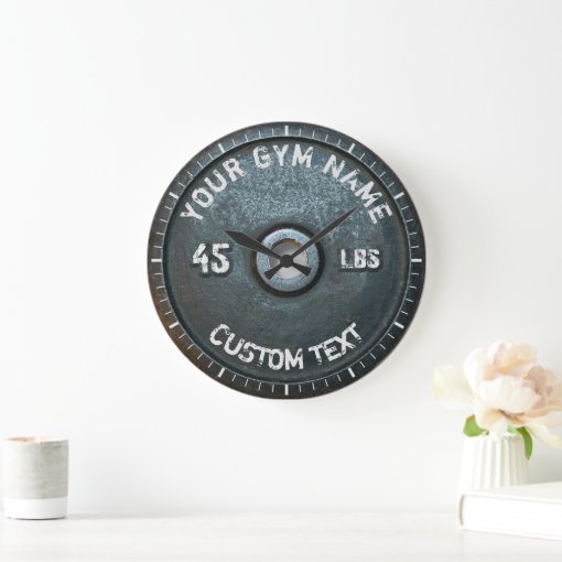 Vintage Gym Owner or User Fitness 45 Pounds Funny Large Clock | Zazzle