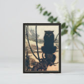 Vintage Halloween Arthur Rackham Black Cat Postcard | Zazzle