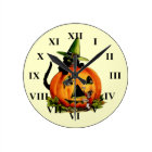 Vintage Halloween Flying Witch Wall Clock | Zazzle.com