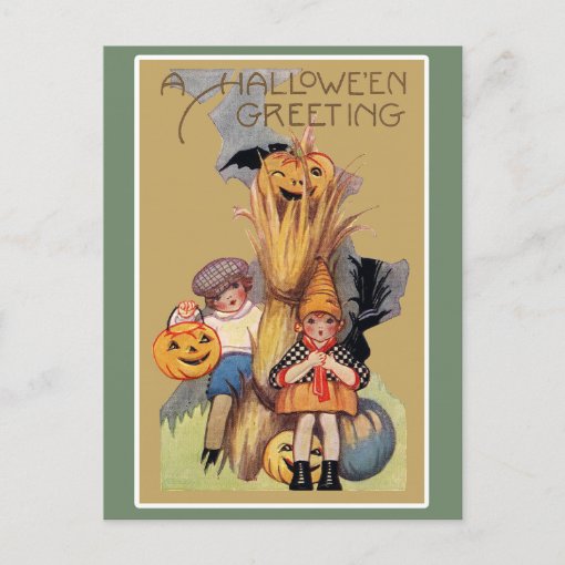 Vintage Halloween Creepy Holiday Postcard | Zazzle