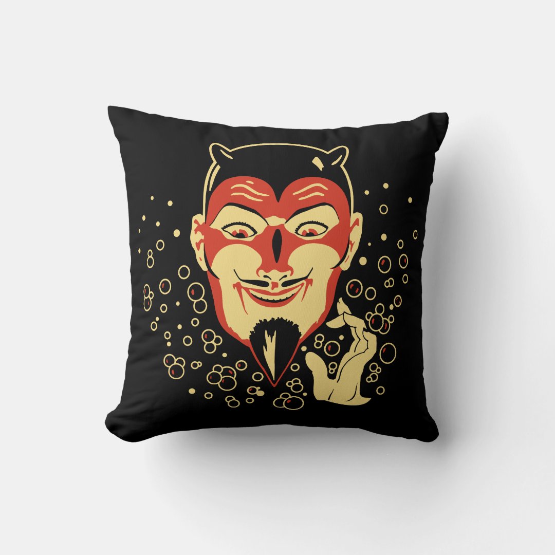 Vintage Halloween Devil Throw Pillow | Zazzle