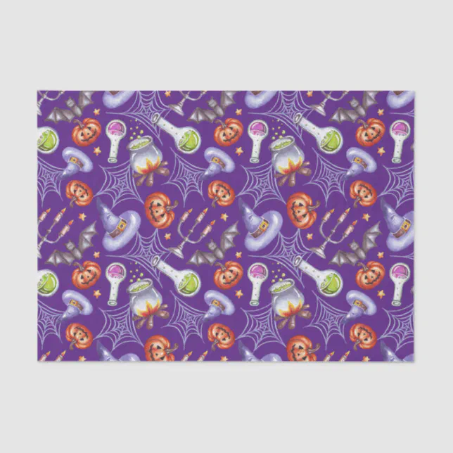 Vintage Halloween Elements Pattern Tissue Paper | Zazzle