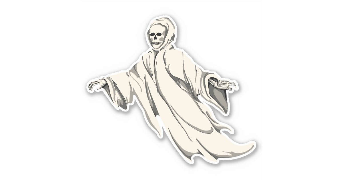 Vintage Halloween Floating Spectre Sticker | Zazzle