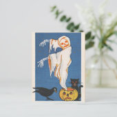 Vintage Halloween Ghost Postcard | Zazzle