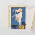 Vintage Halloween Ghost Postcard | Zazzle