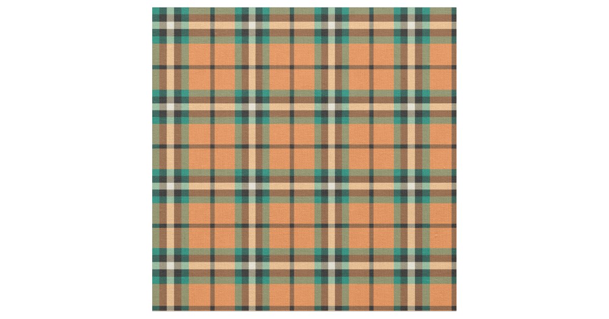 Vintage Halloween Plaid Fabric | Zazzle