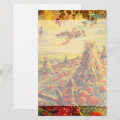 Vintage Halloween Pumpkin Patch with Haystacks Stationery | Zazzle