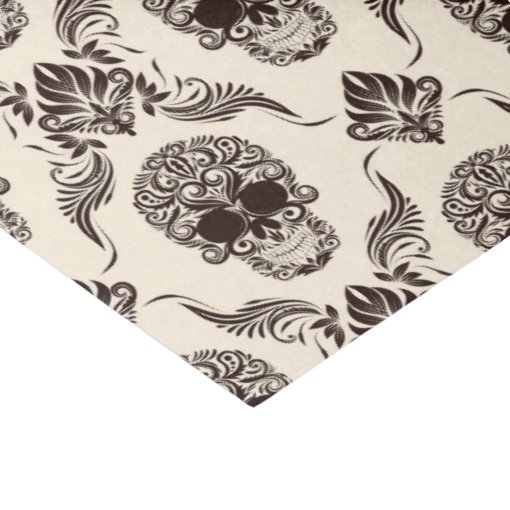 vintage,halloween,skull,damask,pattern,chic,grunge tissue paper | Zazzle