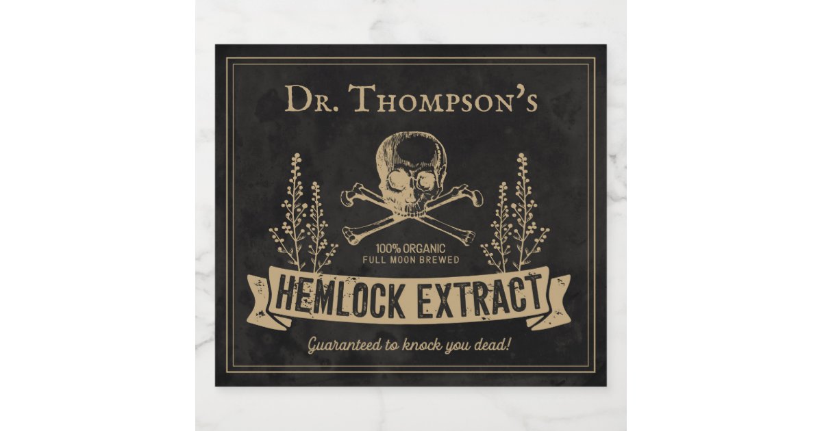 Vintage Halloween Skull Faux Beer Bottle Label | Zazzle