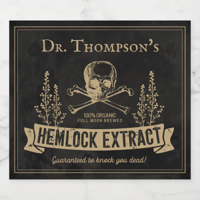Vintage Halloween Skull Faux Beer Bottle Label | Zazzle