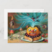 Vintage Halloween spooky pumpkin postcard | Zazzle