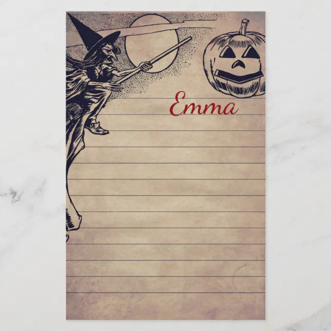 Vintage Halloween Stationery Writing Paper | Zazzle