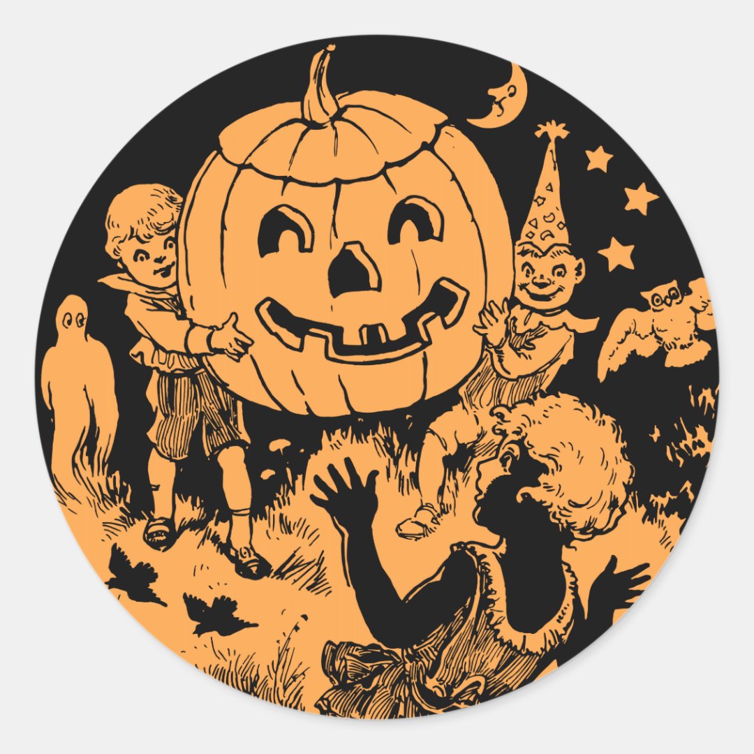 Vintage Halloween Sticker | Zazzle